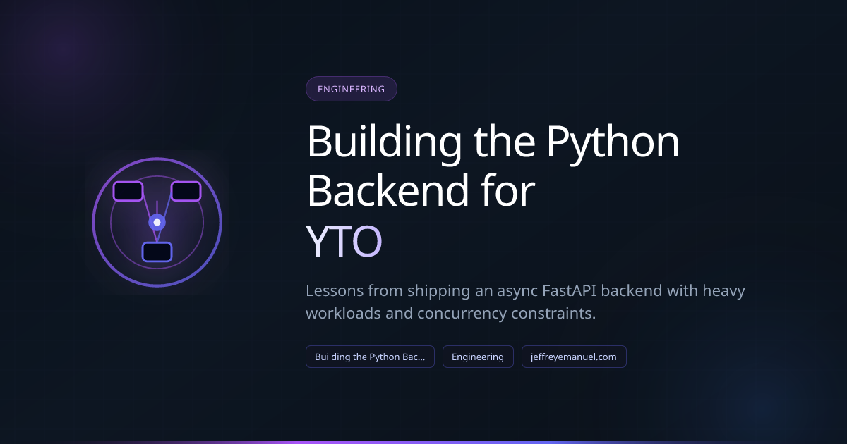Building the Python Backend for YTO